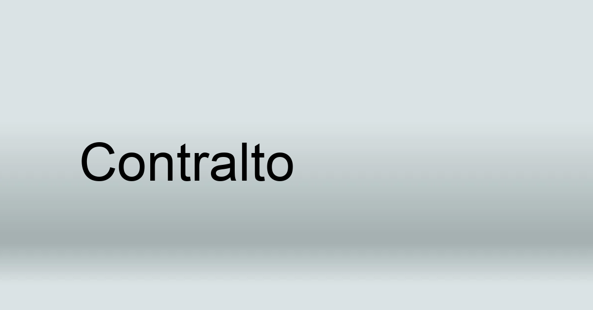 Définition de contralto - Notions de solfège