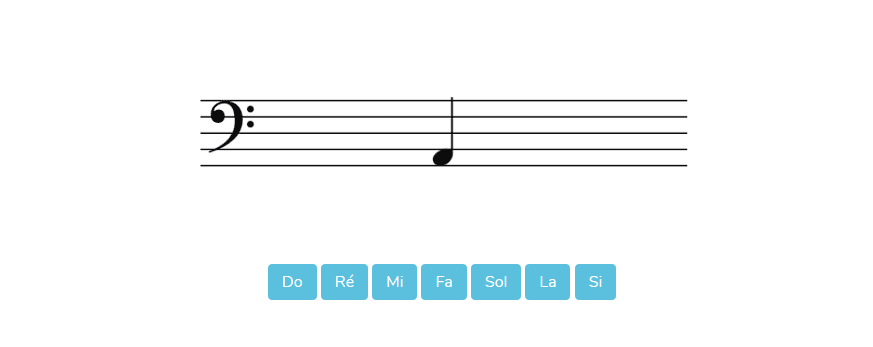 Reconnaitre la position des notes d'une clef de Fa
